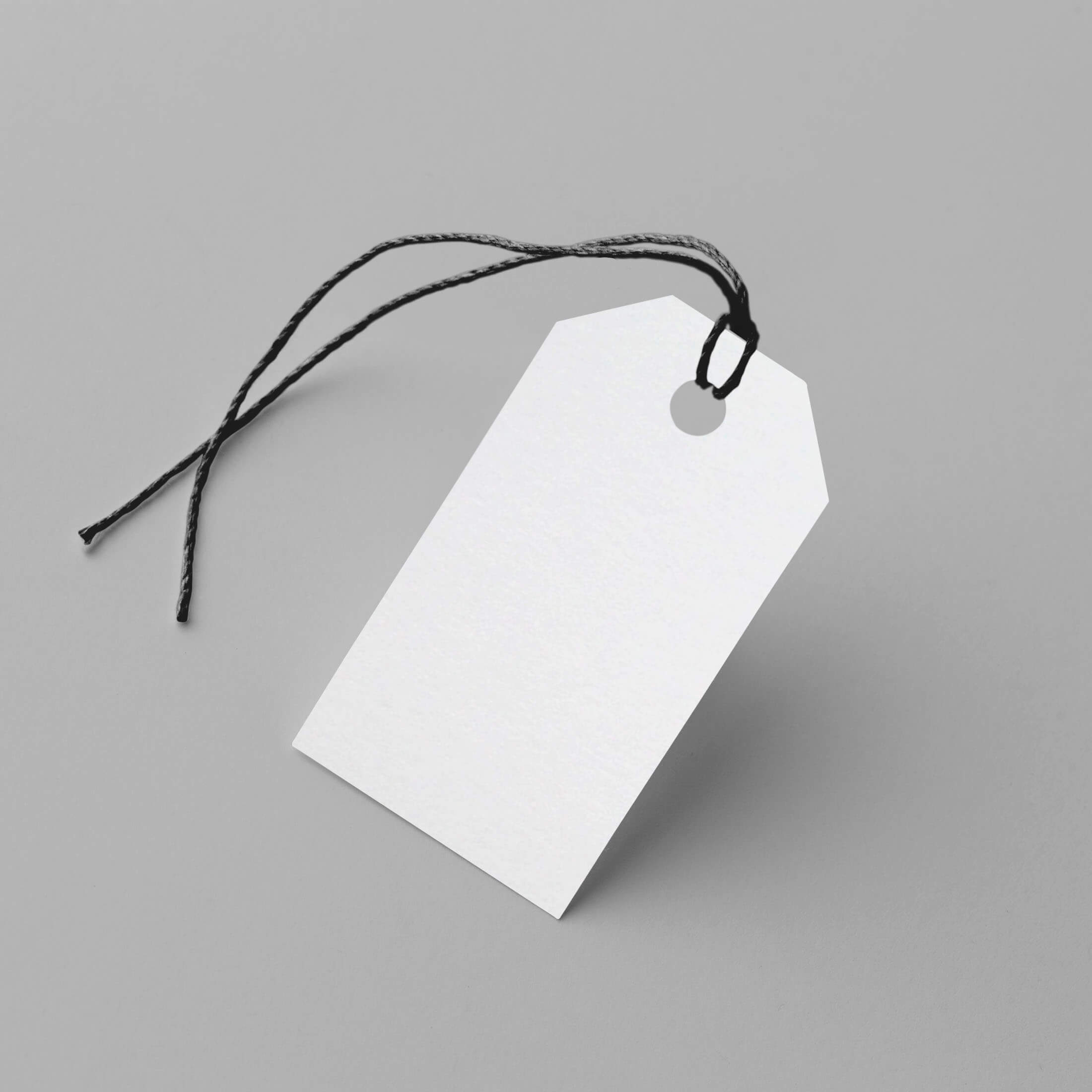 Angled Corner Hang Tag (Centre Pinhole)